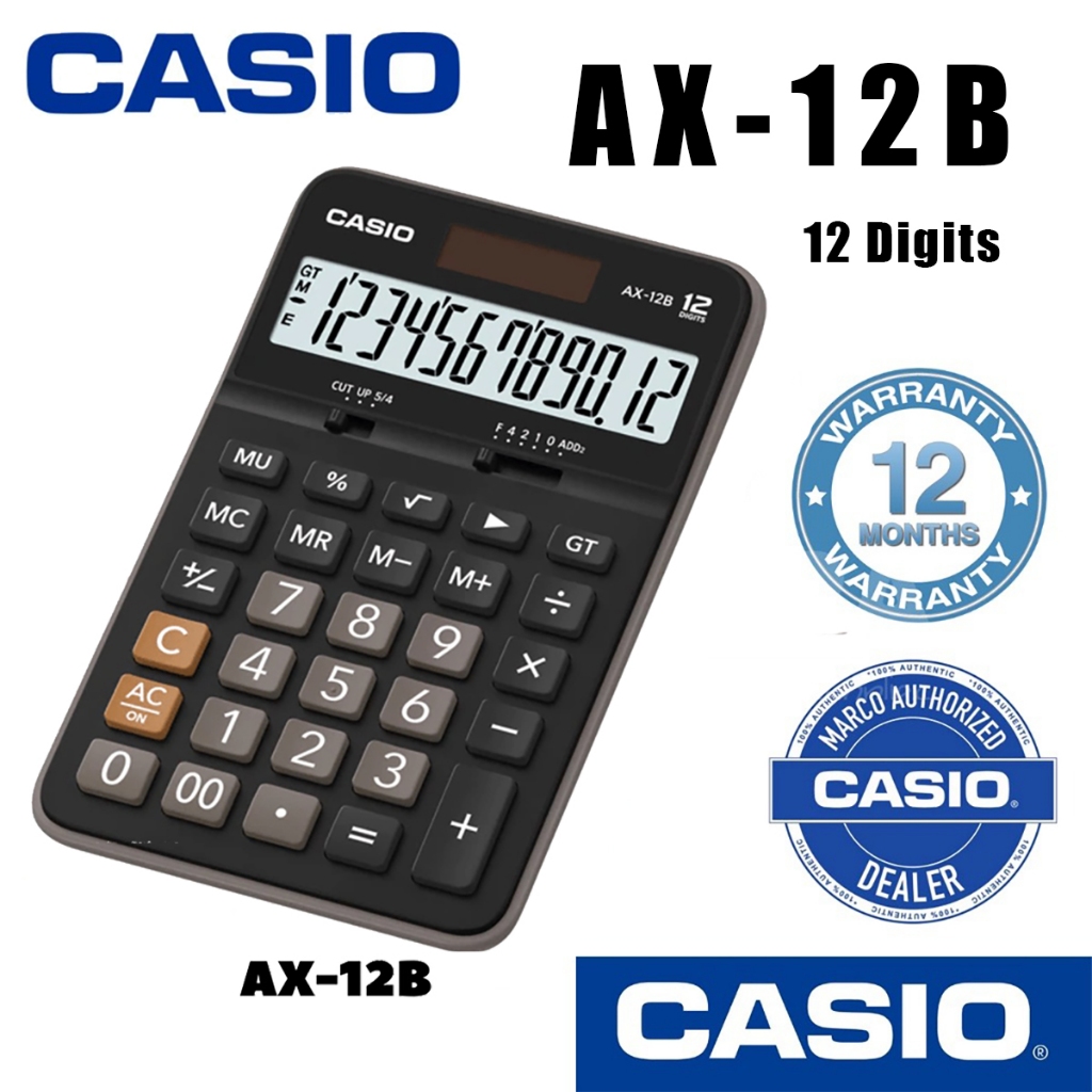 Authentic Brand New Casio MX-12B Mini Desk Type Calculator AX12 AX-12 ...