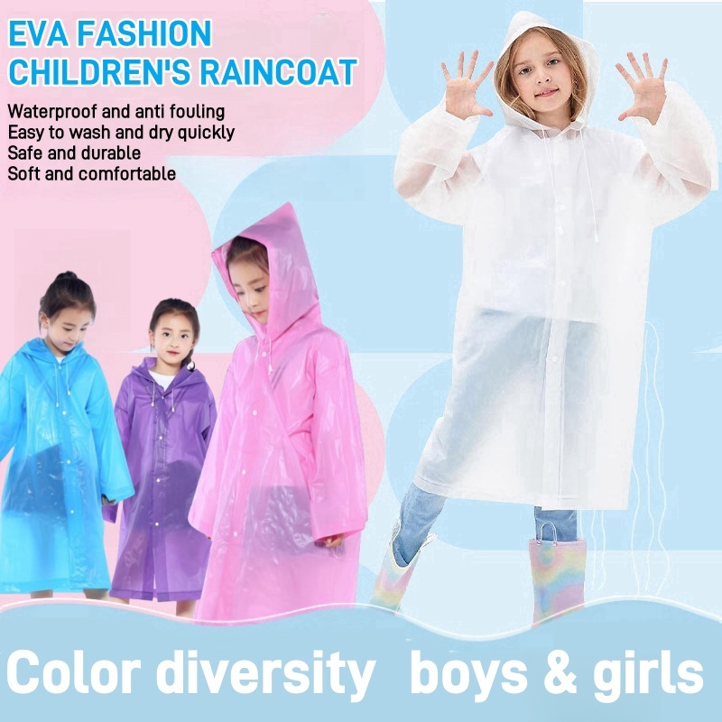 Children Raincoat Kid Thickened Waterproof Rain Coat Girl Boy Outdoor ...