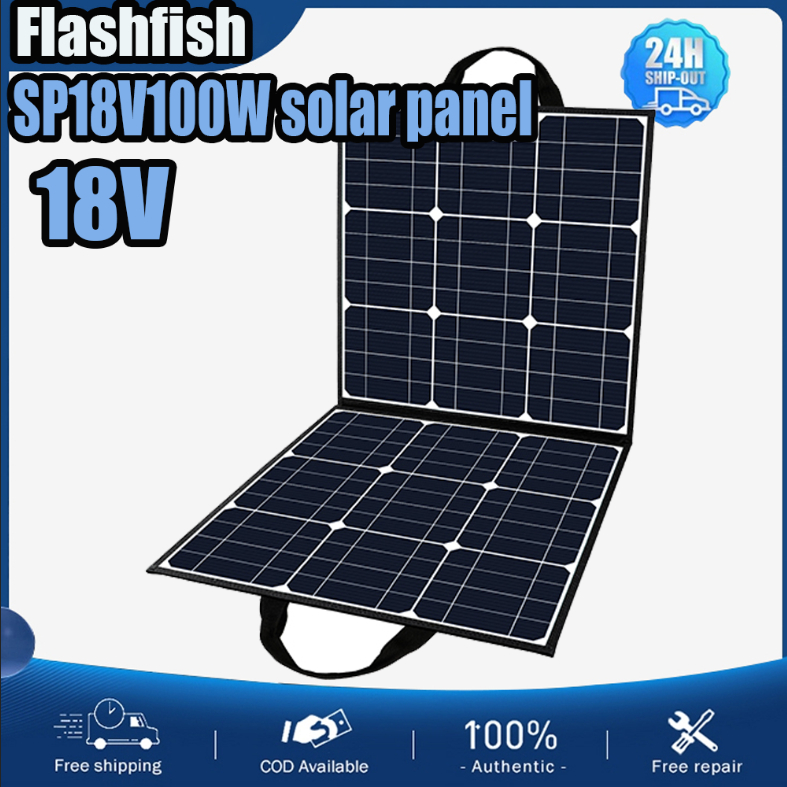 Flashfish Foldable Solar Panel 100W Monocrystalline Solar Charger ...