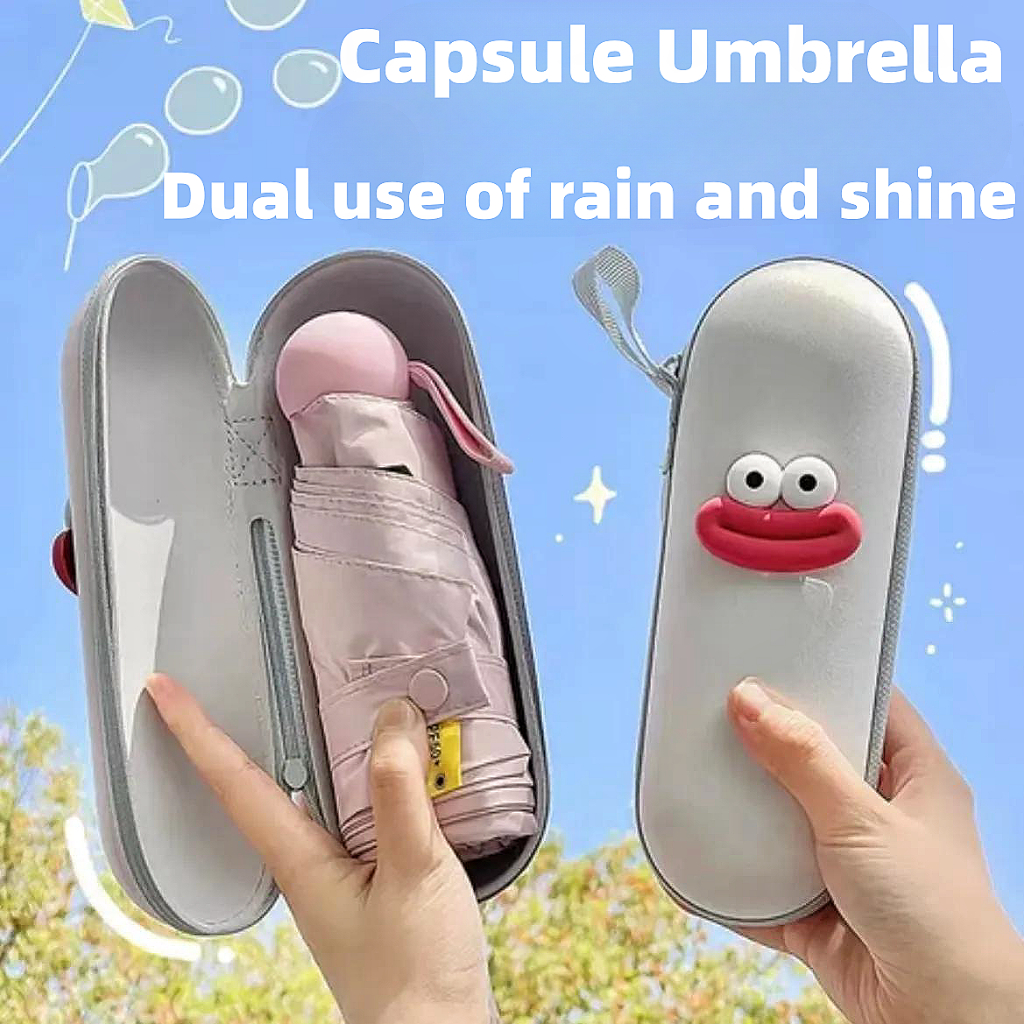 Ultra-Light Mini Pocket Umbrella 5 Folds Sun Umbrella Capsule Umbrella ...