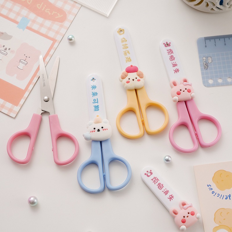 Cute Cartoon Scissors with Protective Cover DIY Handmade Safety ...