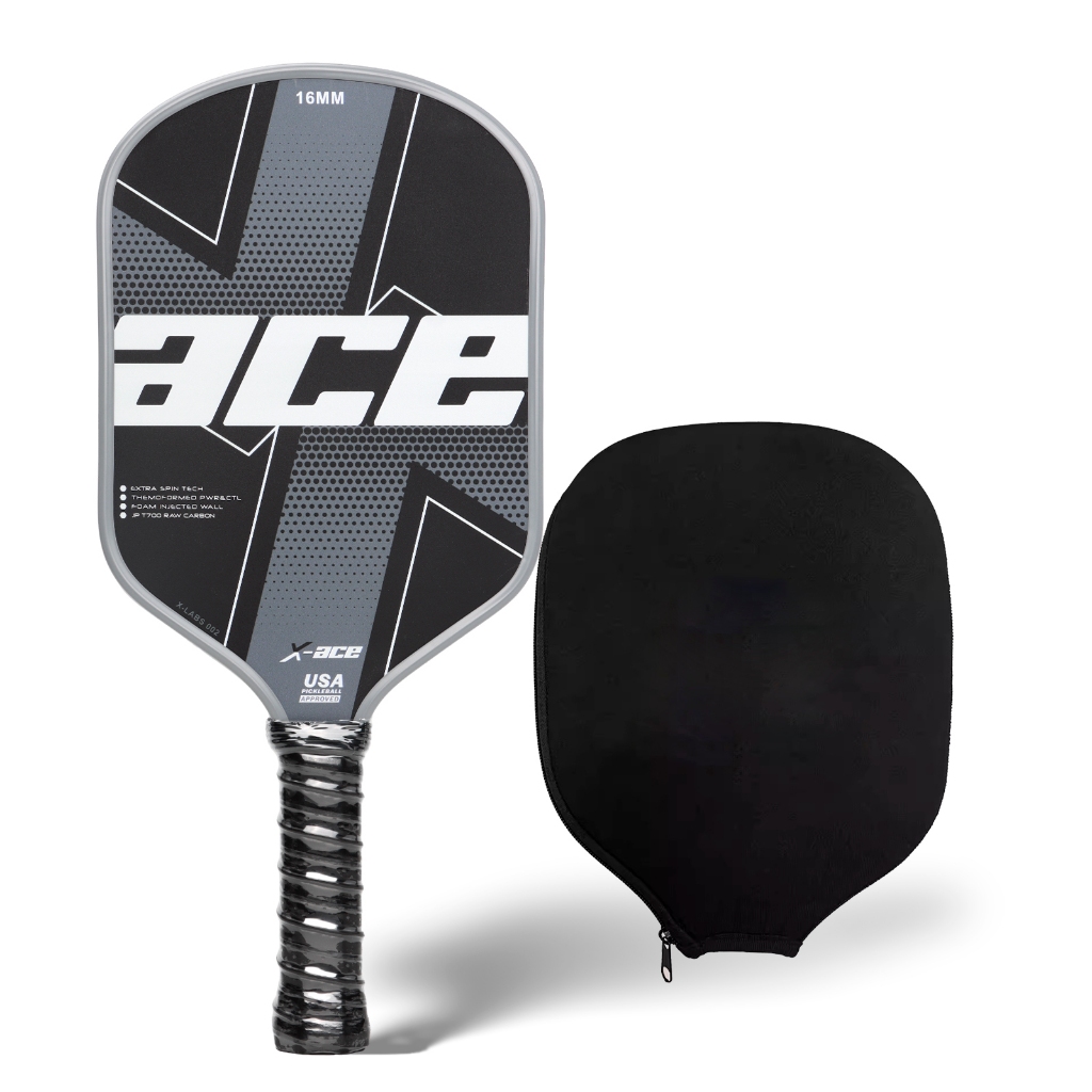 X-ace Pickleball Paddle with Cover, 16mm Honeycomb Core, T700 Carbon ...