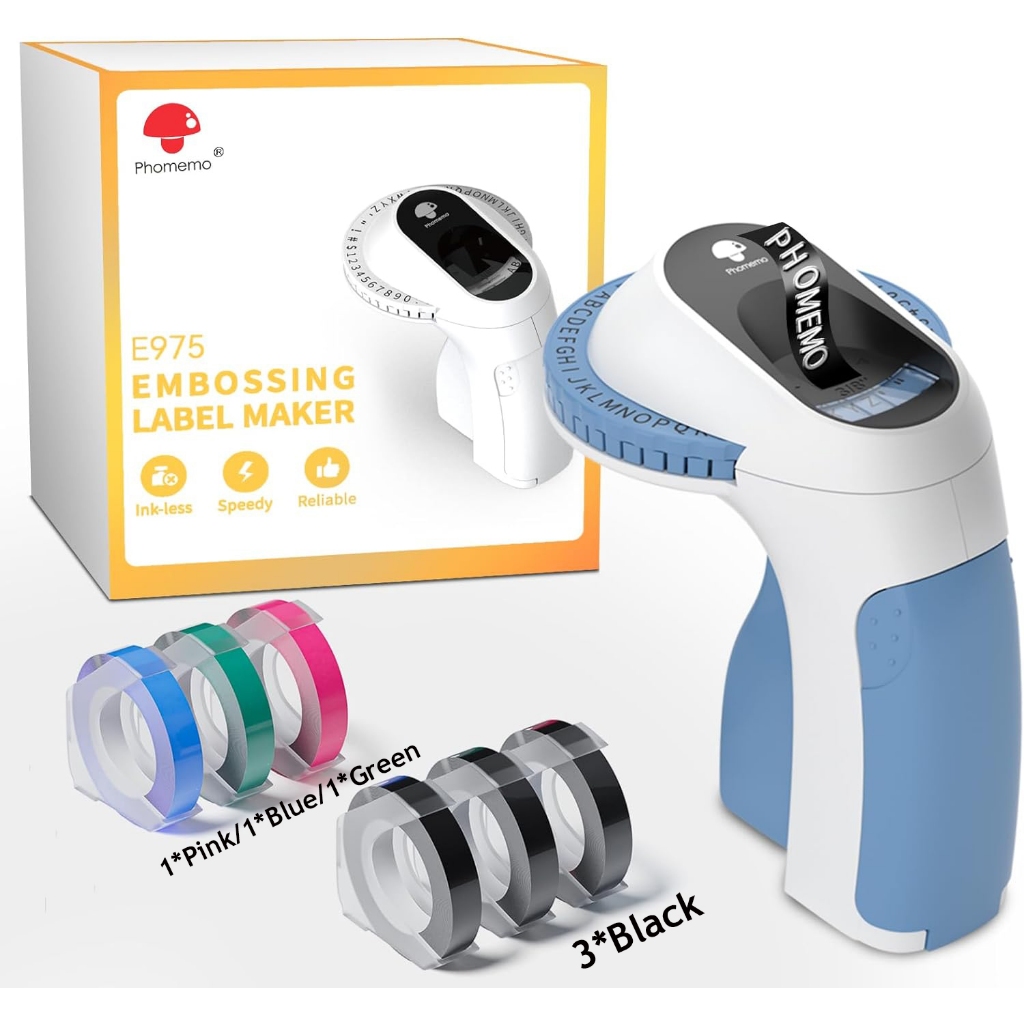 Phomemo 3D Embossing Label Maker E975 Portable Manual Labeling Machine ...