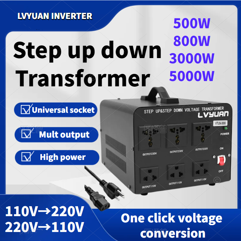 LVYUAN 5000W Power Transformer 220V/110V Output Simultaneously Step-up ...