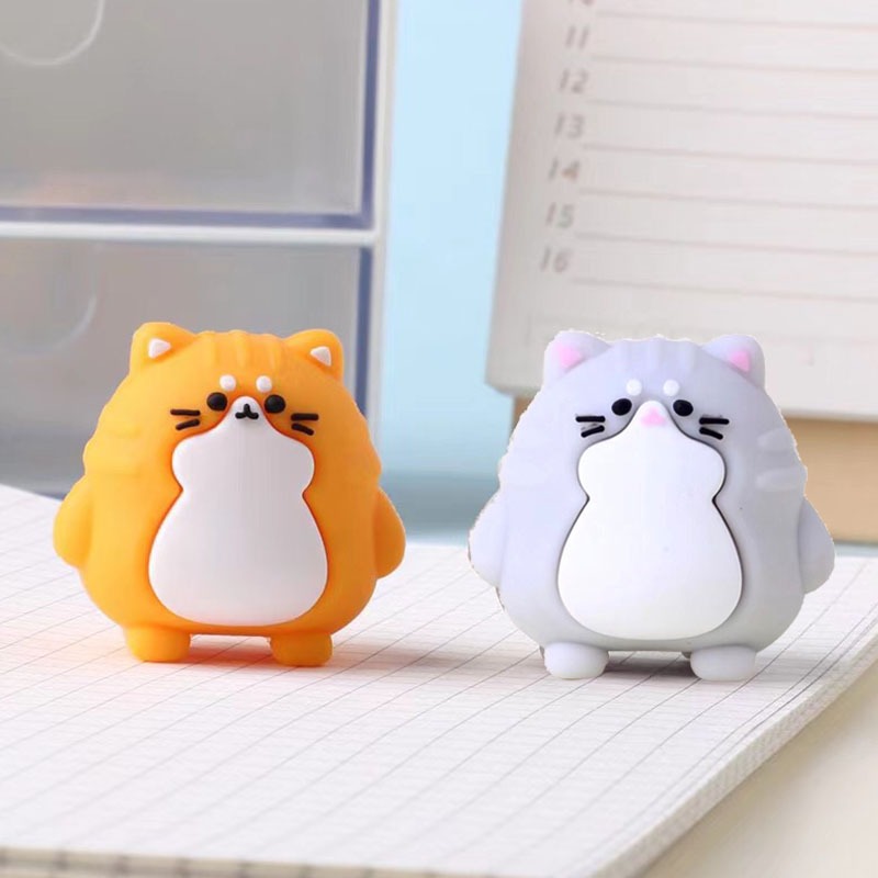 Kawaii Cartoon Cat Pencil Sharpener Silicone Manual Pencil Cutter for ...