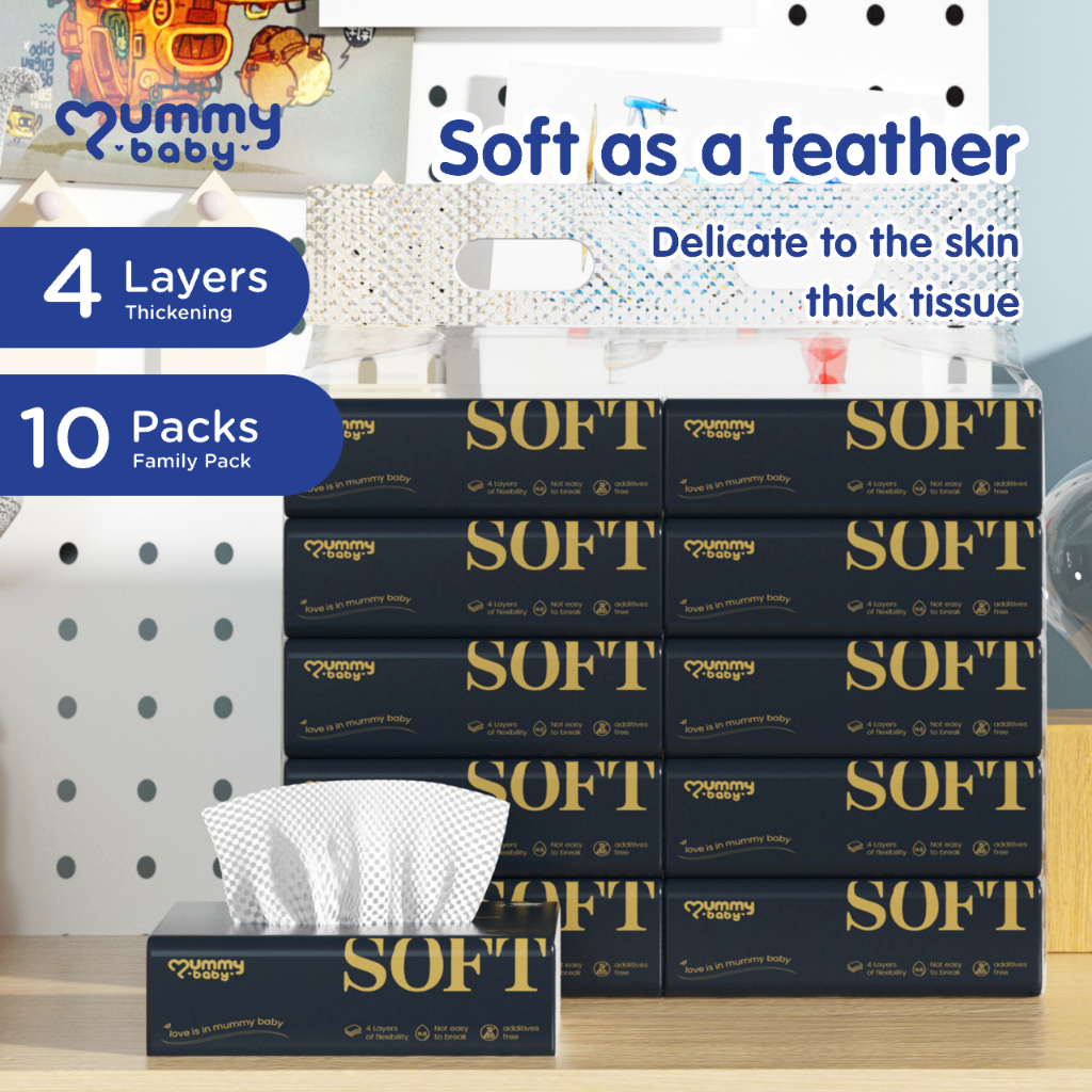 Mummybaby 10Packing Tissue Facial Tissue Order Tissue 4-Ply Facial ...