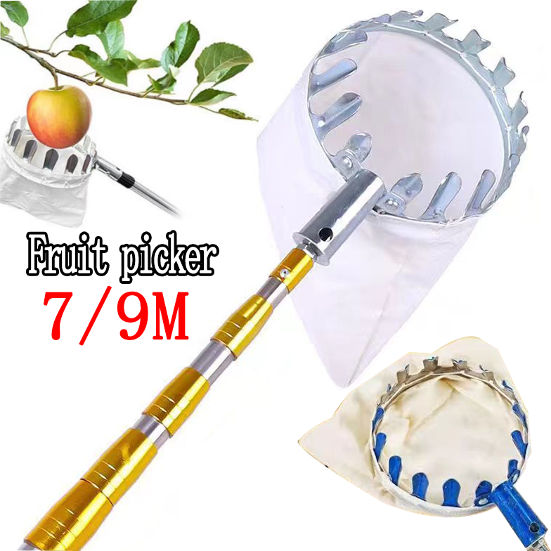Fast delivery High grade telescopic fruit picker with basket 7/9M ...