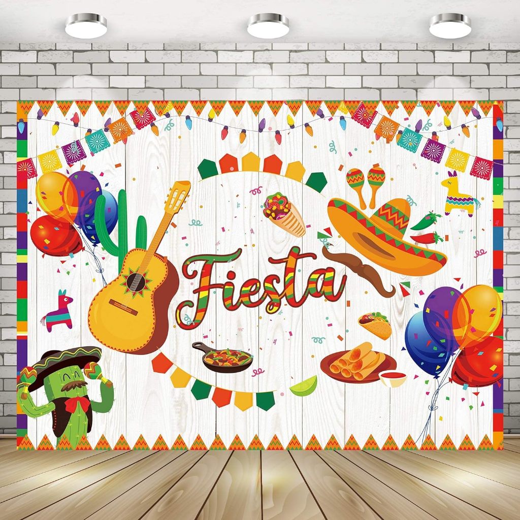 Mexican Fiesta Birthday Photography Backdrop 7x5ft Celebration Colorful ...