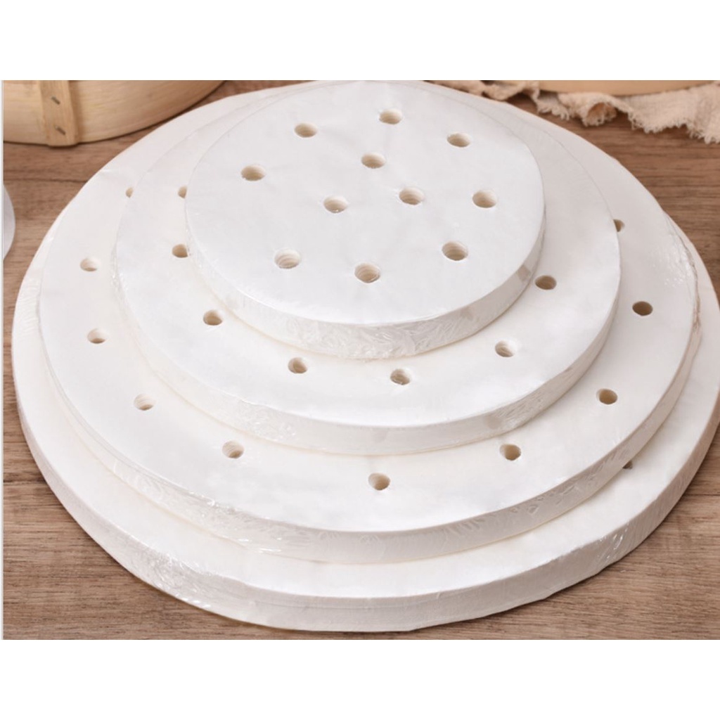 6/7/8 Inch Perforated Wood Pulp Papers Steamer Pad Paper Non-Stick Air ...