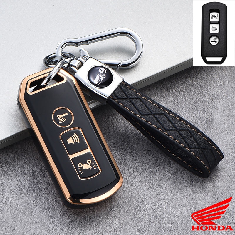 Honda Gold Key Case Remote Smart Car Key Chain Ring Cover Case Shell ...