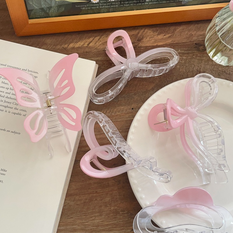 Fairy Style Pink Hairpin Transparent Gradient Hair Clip For Women Girl ...