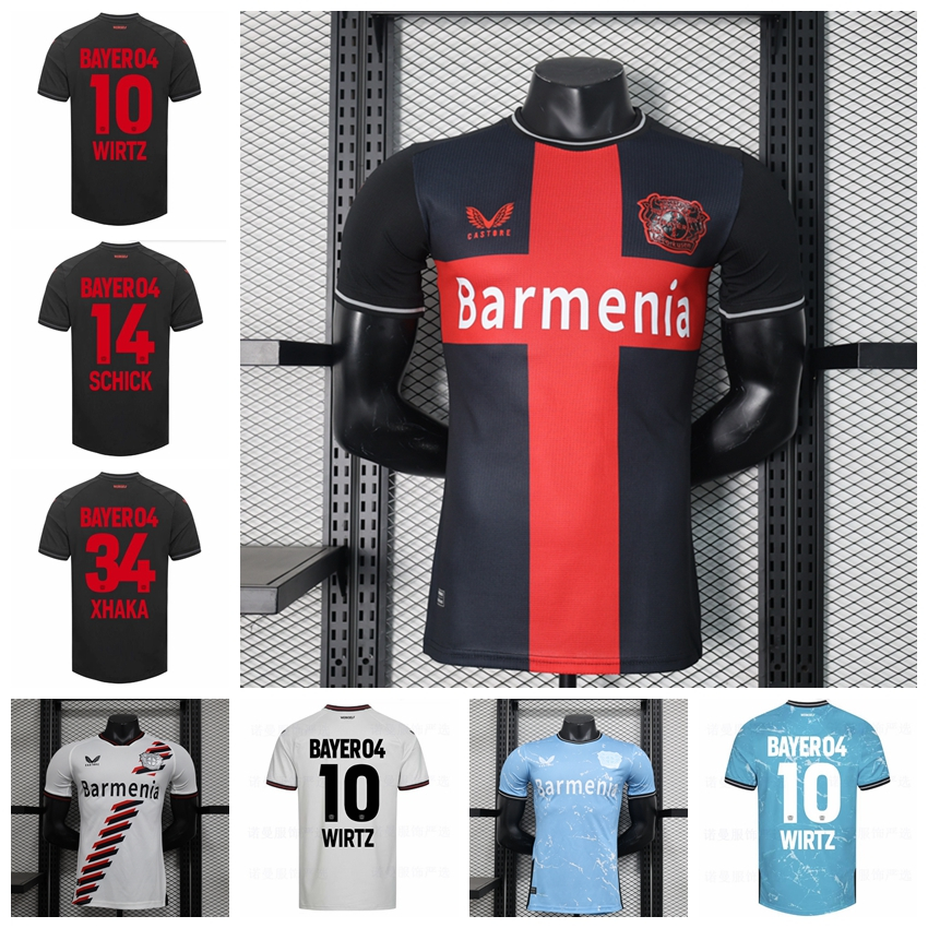2024-25 Season Bayer 04 Leverkusen Home Away Player Version Sports Jersey Wirtz Schick Grimaldo ...
