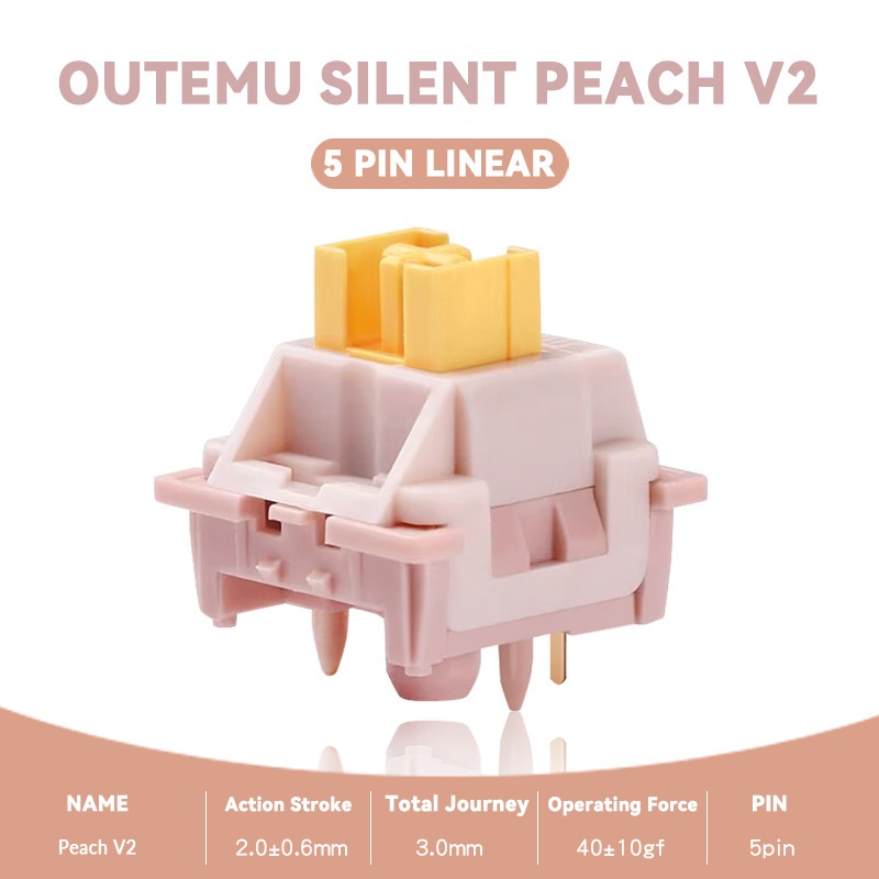 Linear Switch Outemu Silent Switch V2 5 PIN Mechanical Switches for Mechanical Gaming Keyboard ...