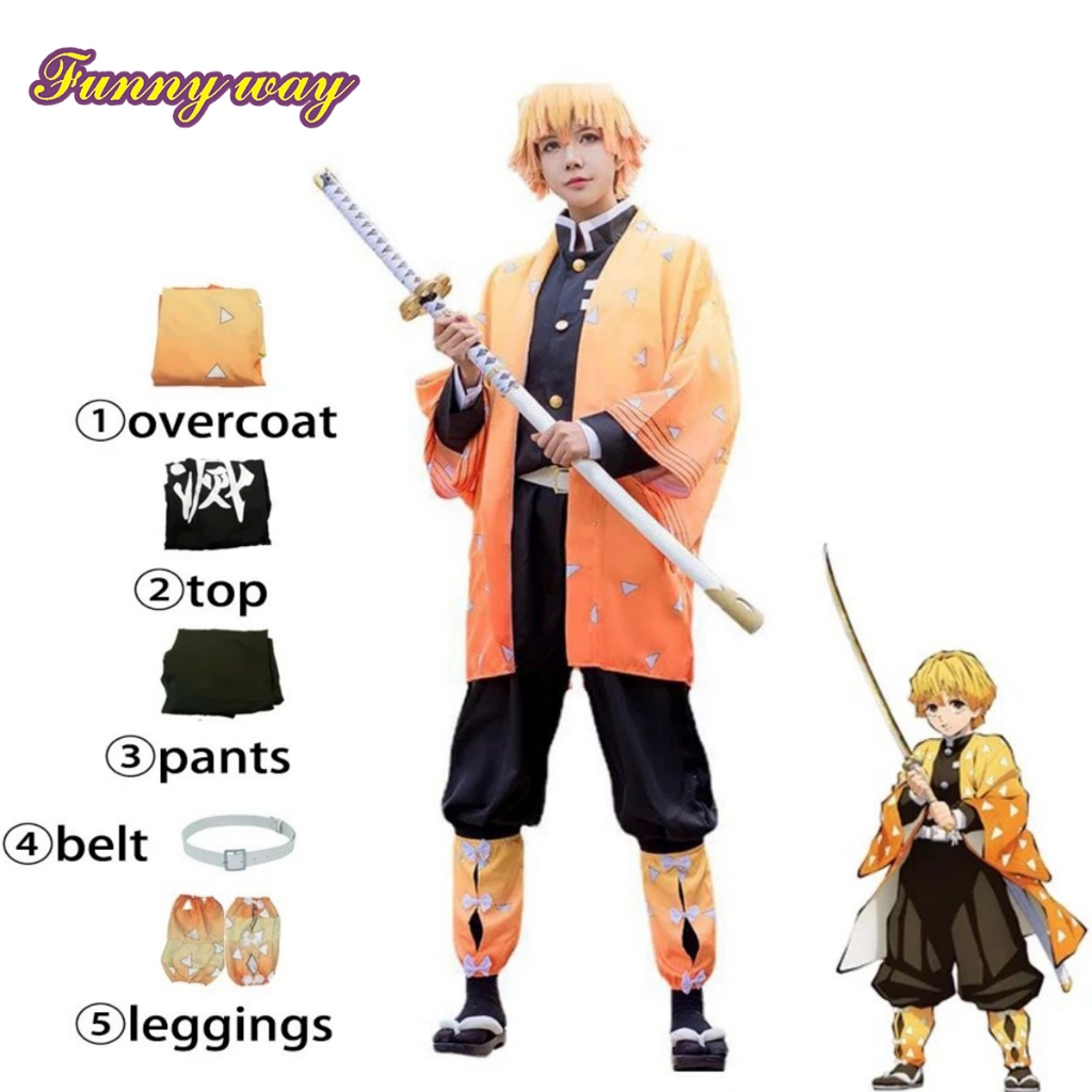 Agatsuma Zenitsu Cosplay Costume Demon Slayer Cosplay Anime outfit ...