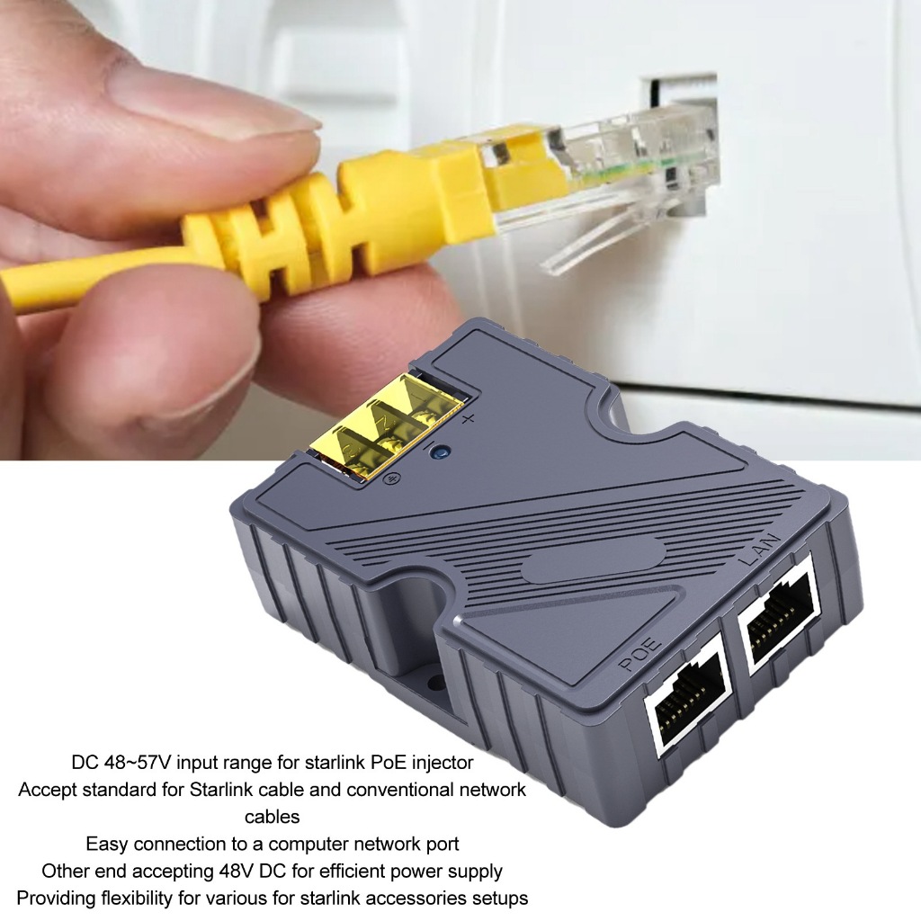 PoE Injector 48‑57V 3A GigE Passive ABS Surge ESD Protection 150W with ...