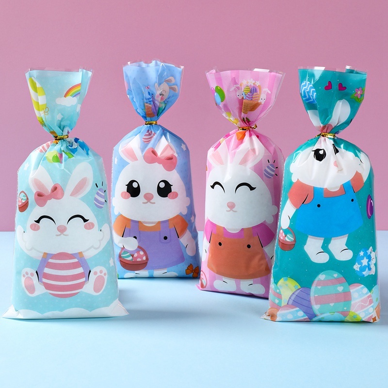 25/50PCS Cute Rabbit Plastik Goodies Bag Plastic Doorgift Bag With ...