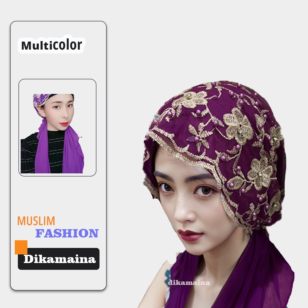Muslim Women Headwear Turbans Head Scarf Hat Hijab Bonnet Hair Cover ...