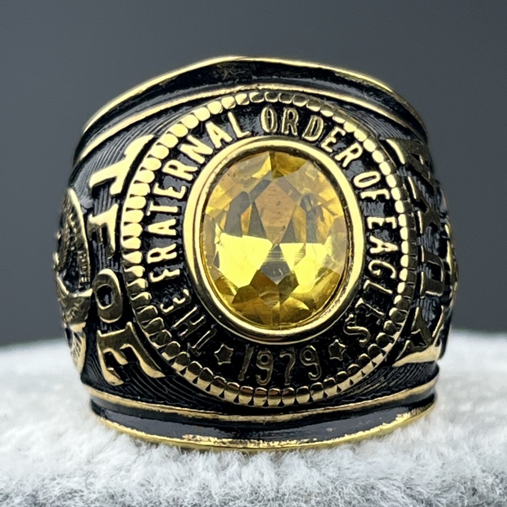 Stainless Steel Philippine Eagles Fraternal Ring for Kuya Yellow ...