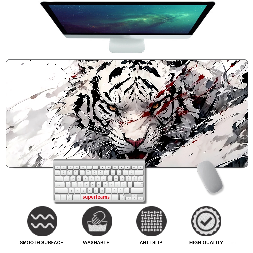 Mythical beast / White Tiger Mouse Pad Plus Size Mouse Pad Gaming Mouse ...