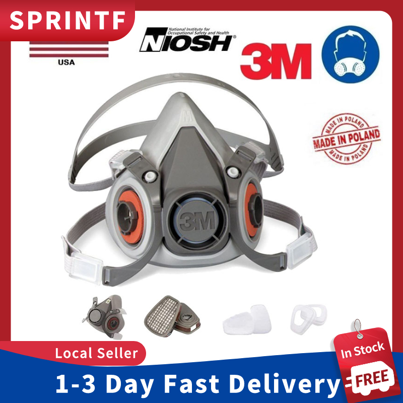SPRINTF Reusable Respirator 3M Mask 6200 Gas Mask Half Face Safety ...