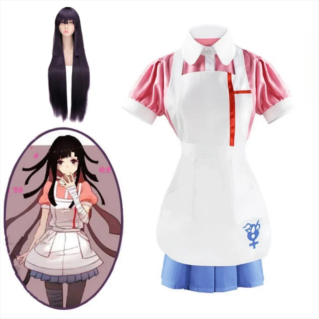 Game Danganronpa V3 Mikan Tsumiki Cosplay Costume Wig Sets Game For ...