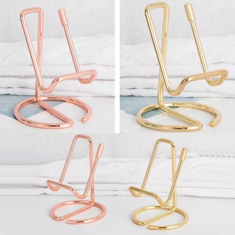 Metal Phone Holder Desktop Organizer Golden Rose Gold Wrought Iron ...