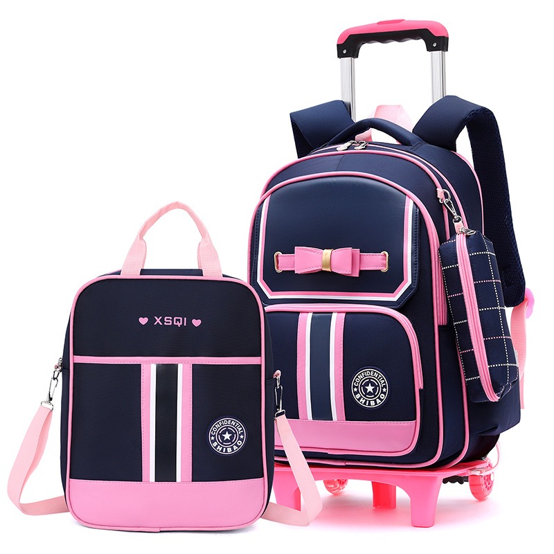 Waterproof Children School bag set with Wheels Students Backpack School ...