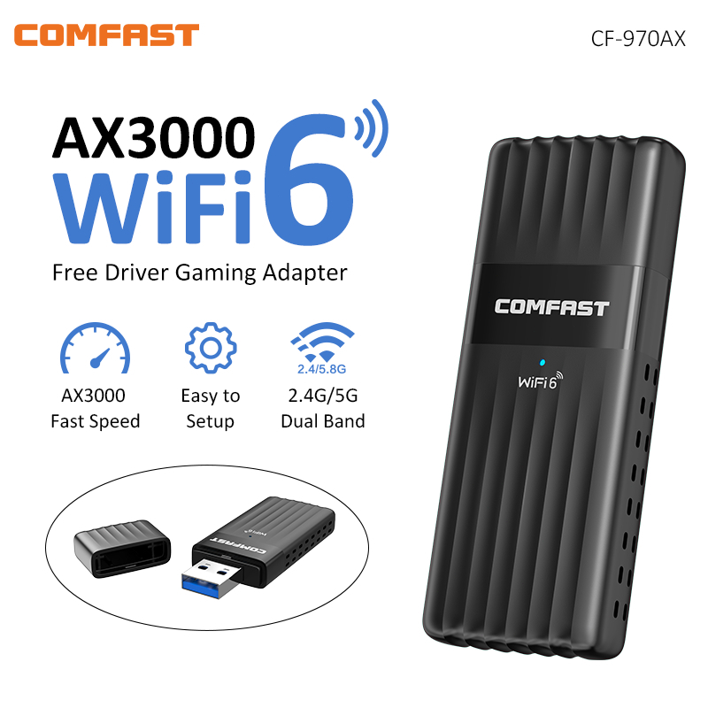 Comfast AX3000 WiFi6 Dongle built in 2dBi antennas USB3.0 Chip in ...