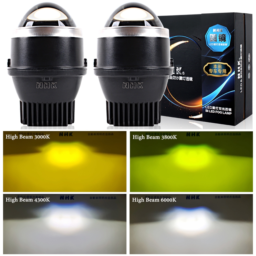 NHK Bi LED Fog Projector Lens 3.0 inch 12000lm Auto Fog Lamp 3000K ...