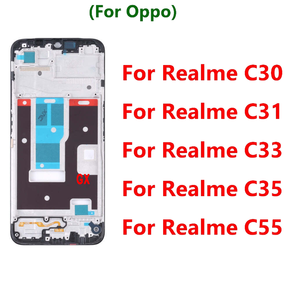Front Housing Frame for Realme C30 C31 C33 C35 C55 LCD Display Middle ...