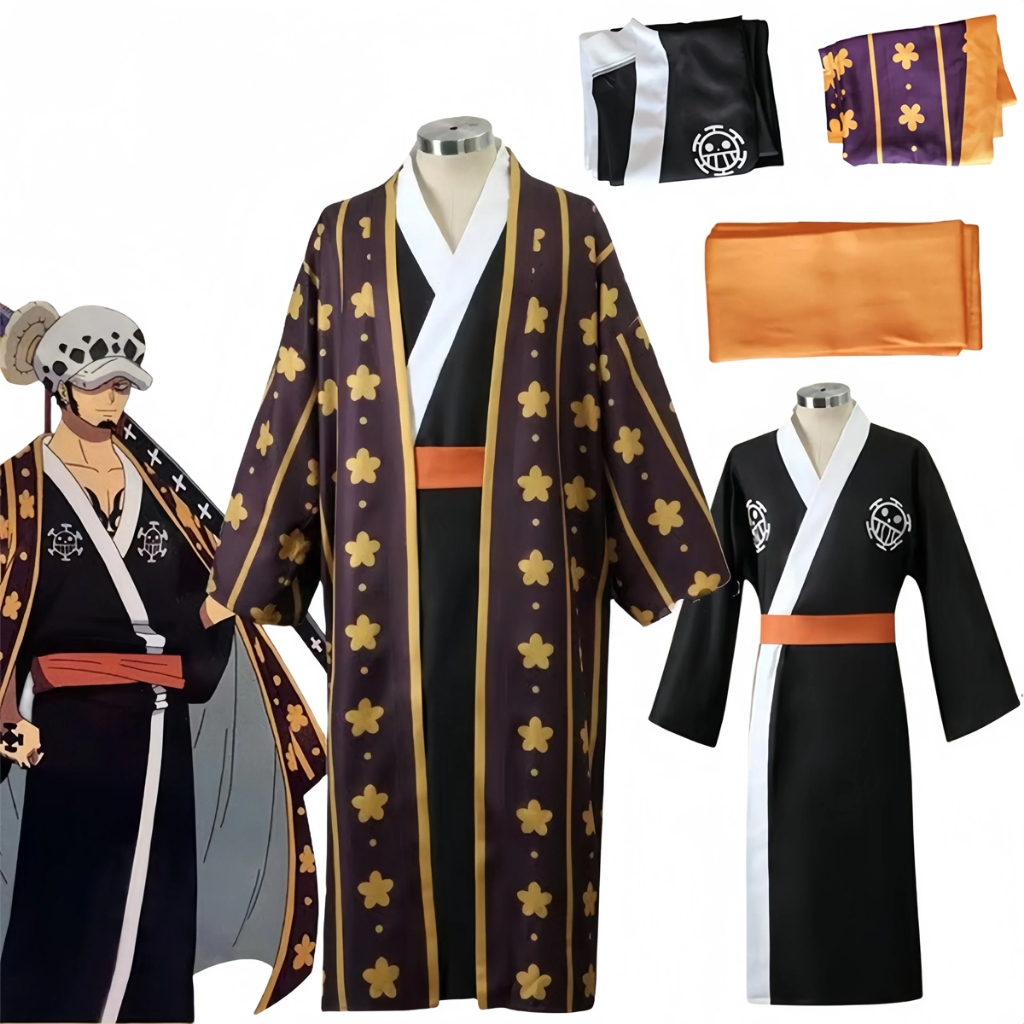 Trafalgar Law Cosplay Costume Anime One Piece Wano Country Law Kimono ...