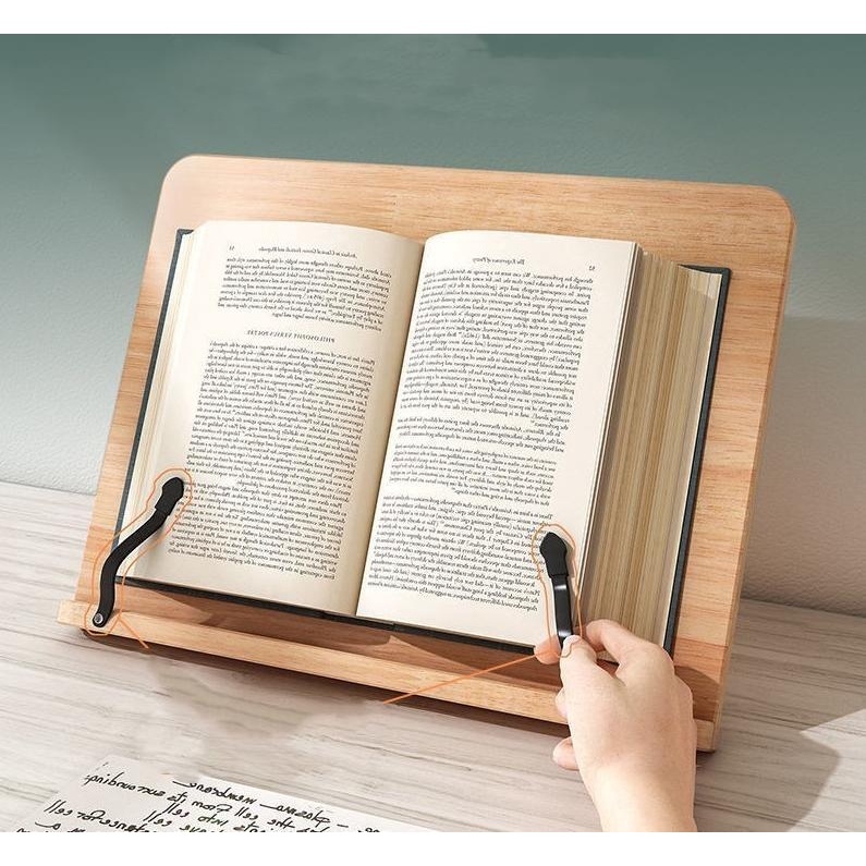 Reading Rack Wooden Book Holder Stand Foldable For Reading Adjustable ...