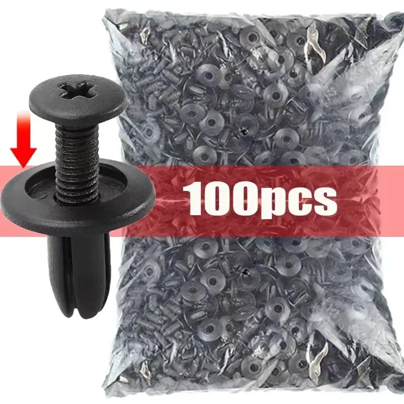 8mm plastic rivets for car bumpers, screw fasteners, fenders, black ...