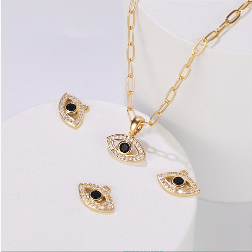 18k Copper Gold-Plated Micro-Inlaid Black Devil's Eye Zircon Color ...
