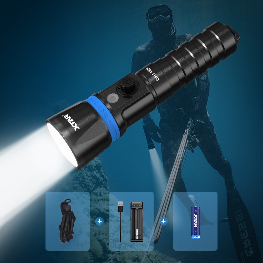 XTAR Hunter DH1 1600 Lumen Scuba Dive Light , 5 Degrees Narrow Beam ...