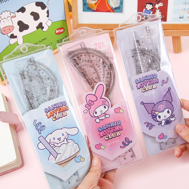 4 in 1 Cute Cartoon Sanrio Kuromi Cinnamoroll Melody Ruler Stationery ...