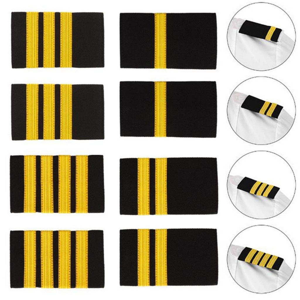 bigdealsbest 1Pair Epaulettes Professional Pilot Uniform Epaulets Gold ...