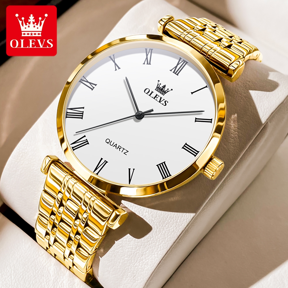 OLEVS Watch For Men With Box Waterproof Original Stainless Steel Strap ...