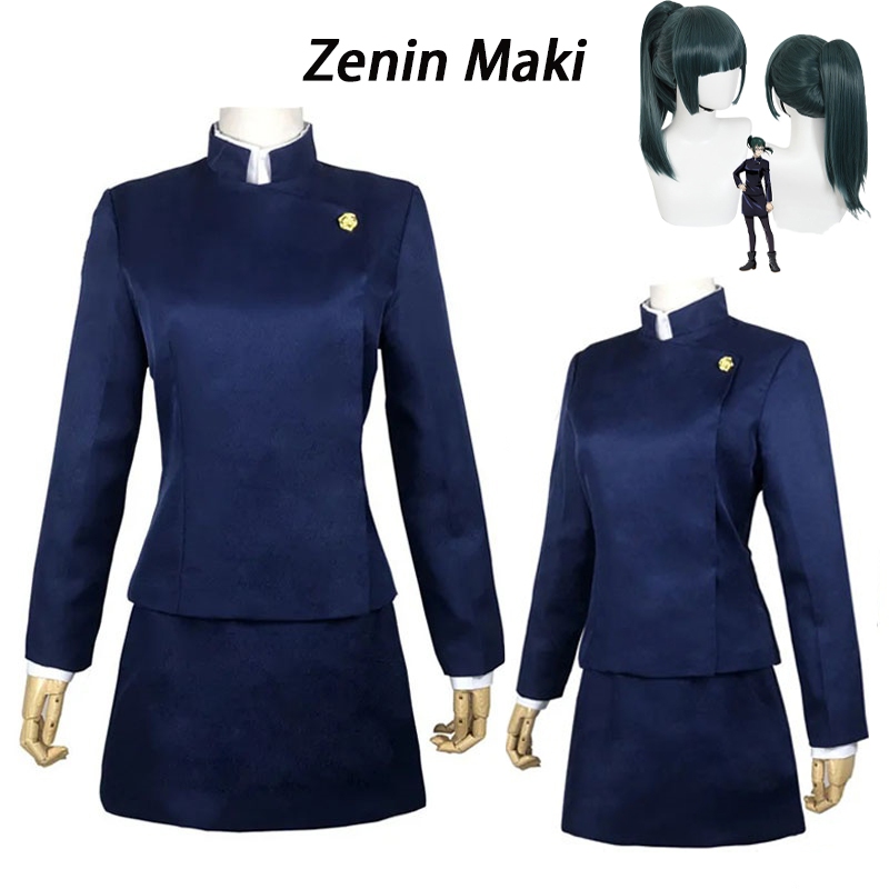 Anime Jujutsu Kaisen Zenin Maki Cosplay Top Dress Full Set Costume ...