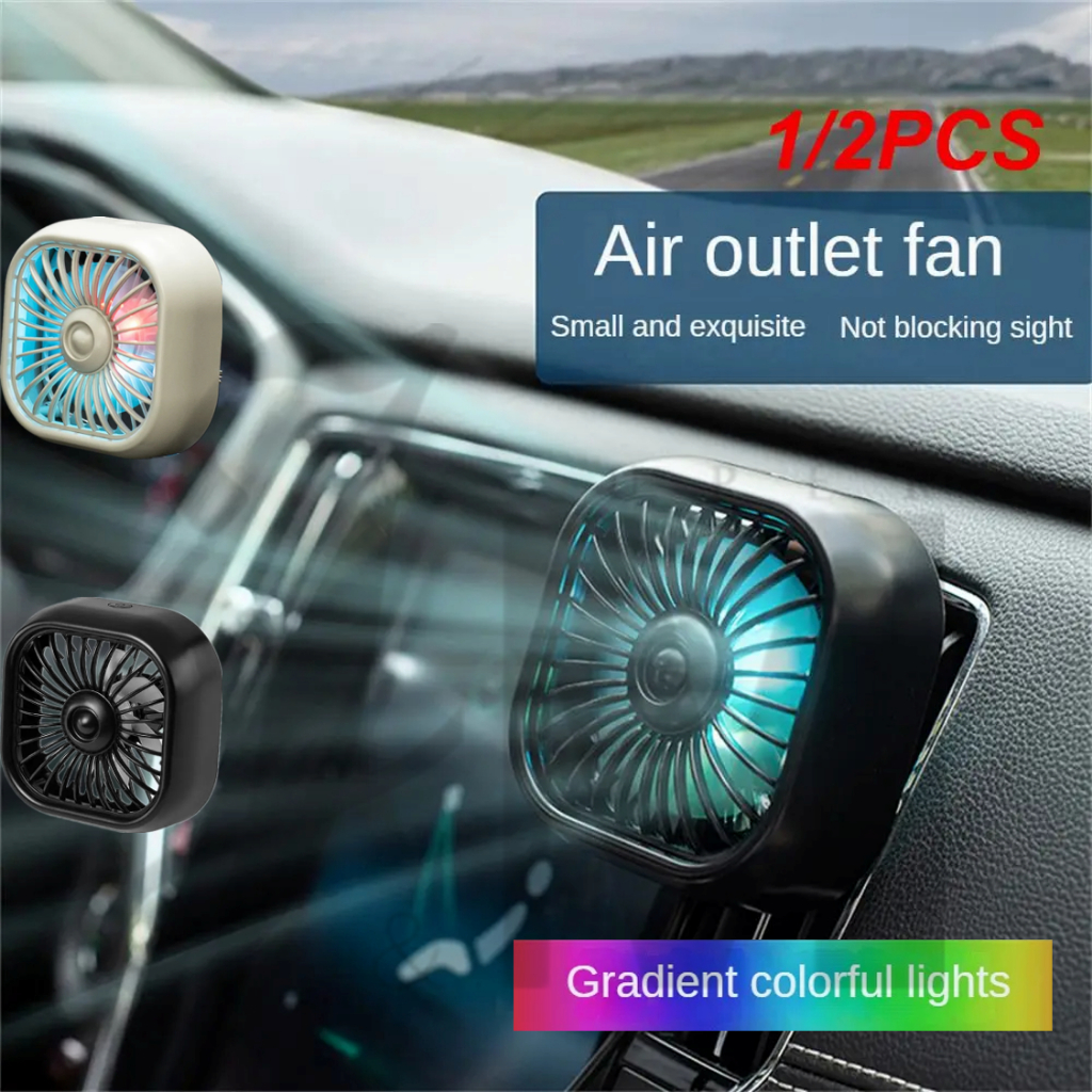 2PCS Car Fan Clip Car Air Outlet Fan Mini Car Mounted Fan USB Cooling ...