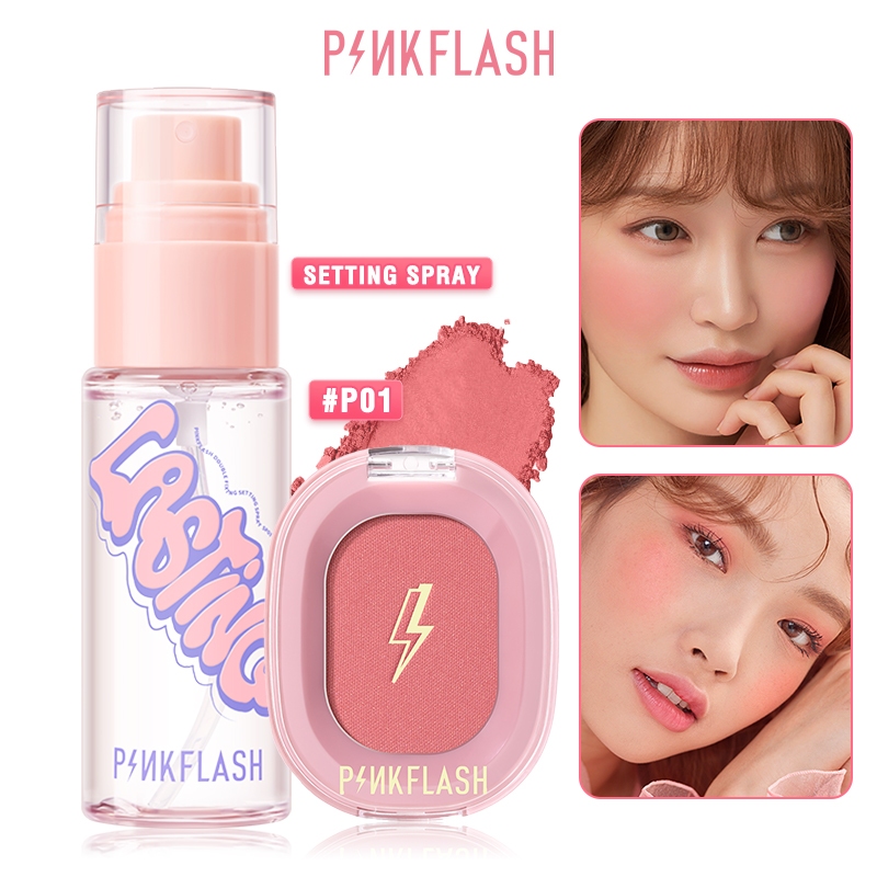 PINKFLASH 2 PCS Blush + Setting Spray Beginner Face Makeup Set | Shopee ...