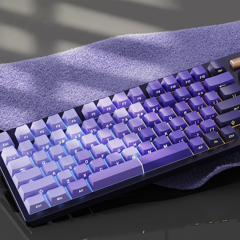 WOMIER 121 Keys Horizontal Gradient Purple Shine Through Side-printed ...
