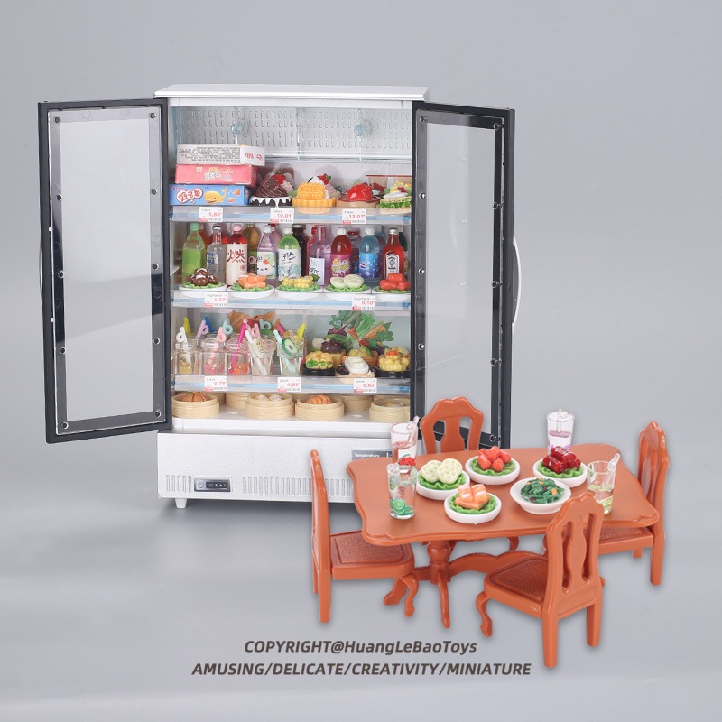Children Mini Simulation Double Door Large Refrigerator Freezer Boys ...