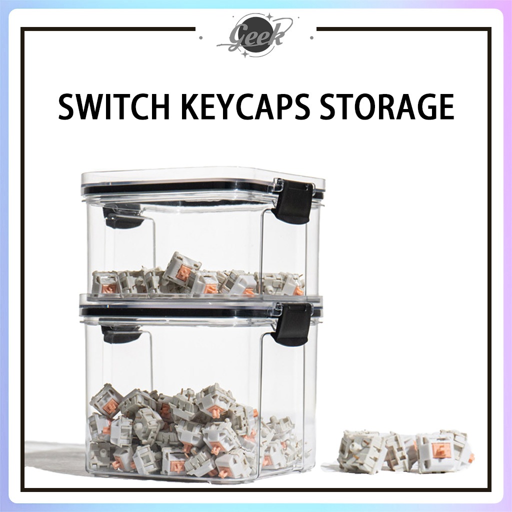 Mechanical keyboard keycaps Axis box Plastic sealed tank transparent ...