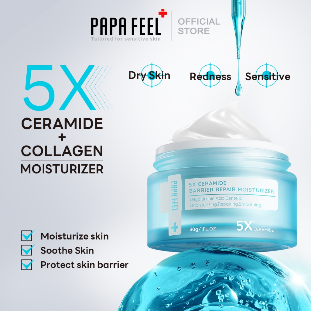 PAPA FEEL 5X Ceramide Repair Barrier Moisturizer 30g | Redness Skin | Relieves dryness ...