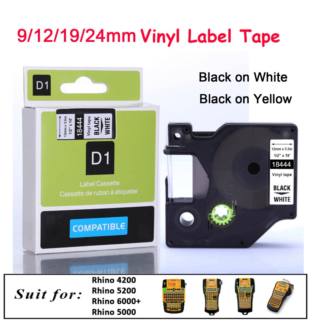 1pcs 18444 18431 18443 Suit Dymo Rhino Label Tape Vinyl Industrial Tape 18432 18445 18433 for ...