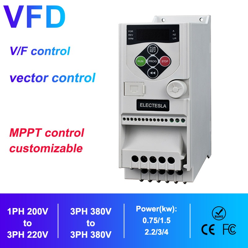 VFD Variable Mini VSD Air Compressor Controller 750W 1.5KW 1500W 220V ...