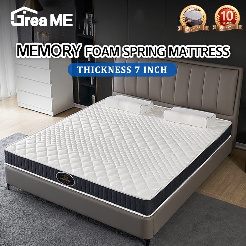 Dreame 7 Inch Hotel Mute Zero Pressure Spring Mattress Memory foam ...
