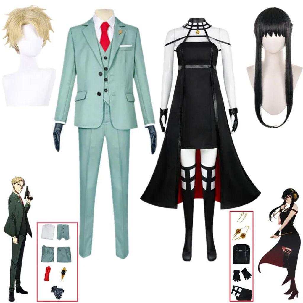 Anime Spy X Family Cosplay Costume Killer Couple Twilight Green Suit ...