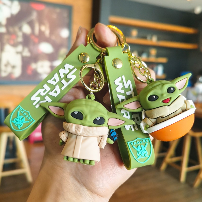 Cartoon Star Wars Baby Yoda Doll Keychain Yoda Figure Backpack Pendant ...